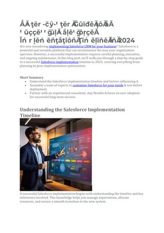A Step-by-Step Guide to a Successful Salesforce Implementation Timeline ...