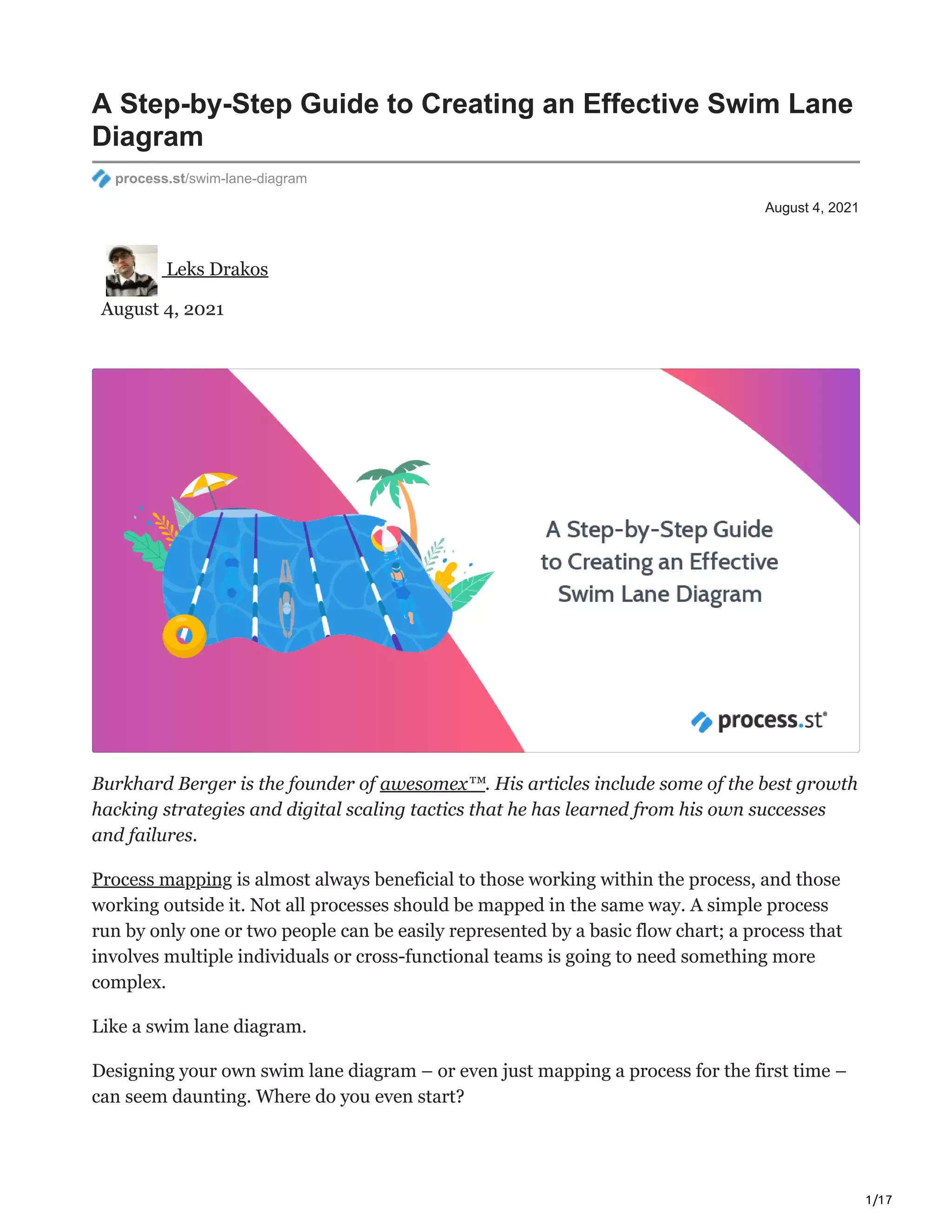 A Step-by-Step Guide to Creating an Effective Swim Lane Diagram | PDF