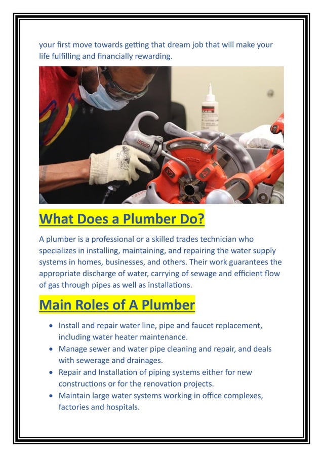 A Step-By-Step Guide To Starting A Successful Career In Plumbing | PDF