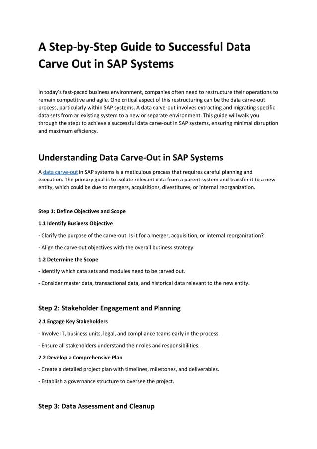 A Step-by-Step Guide to Successful Data Carve Out in SAP Systems.pdf ...