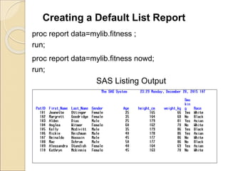 A Step-By-Step Introduction to SAS Report Procedure | PPT