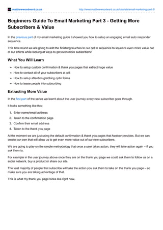 A Step By Step Guide To Email Marketing Part 3 - Get More Value ...