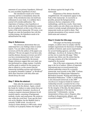 A step by step guide to writing a scientific manuscript | PDF