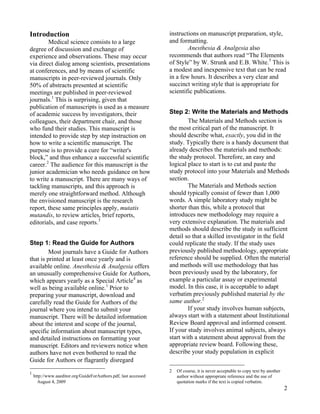 A Step By Step Guide To Writing A Scientific Manuscript | Pdf