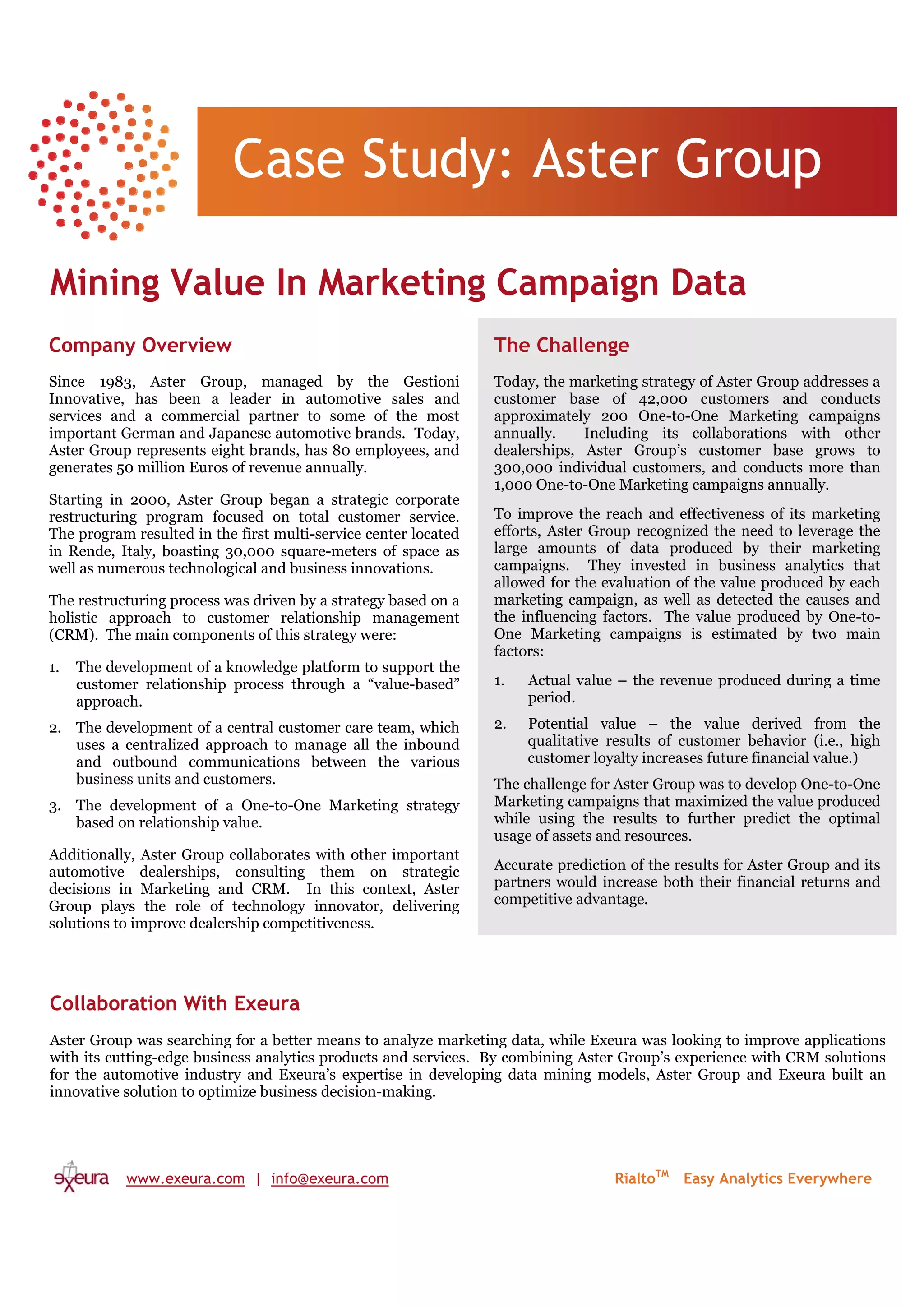 Aster Case Study 12.10.2008 Csl | PDF