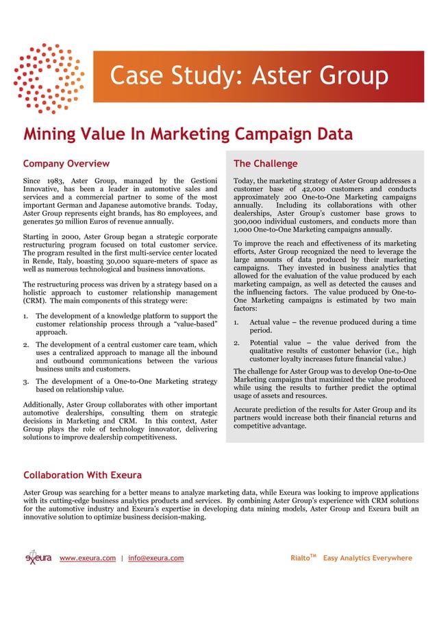 Aster Case Study 12.10.2008 Csl | PDF