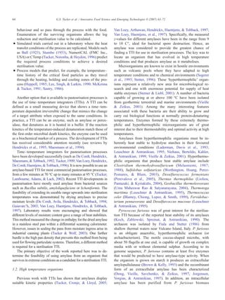 A sterilisation time temperature integrator based on amylase from the hyperthermophilic organism ...