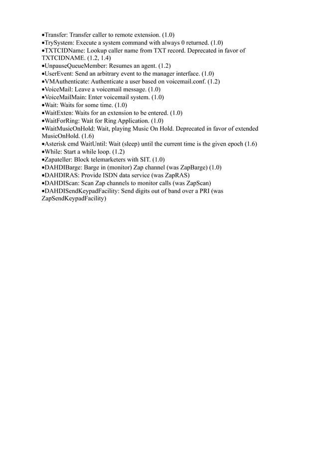 Asterisk PBX Commands, Leadinspiration | PDF