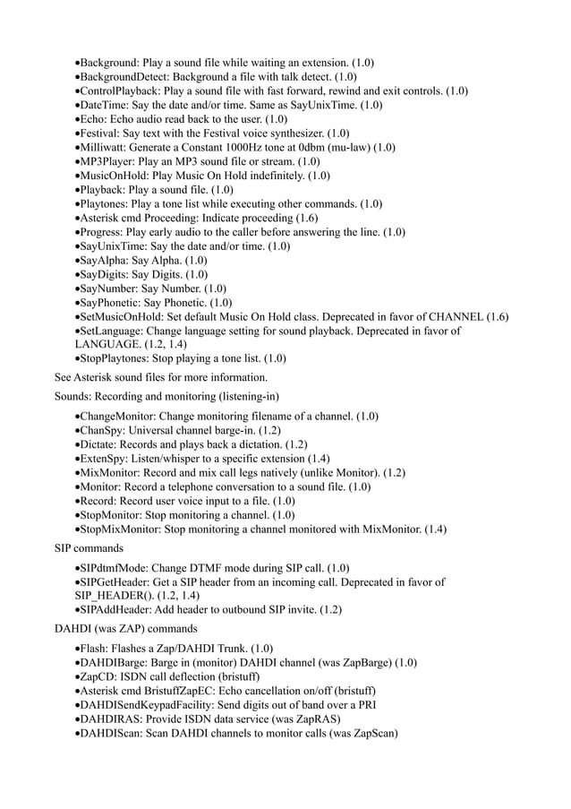 Asterisk PBX Commands, Leadinspiration | PDF