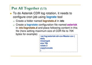 Asterisk (IP-PBX) CDR Log Rotation | PDF