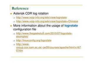 Asterisk (IP-PBX) CDR Log Rotation | PDF