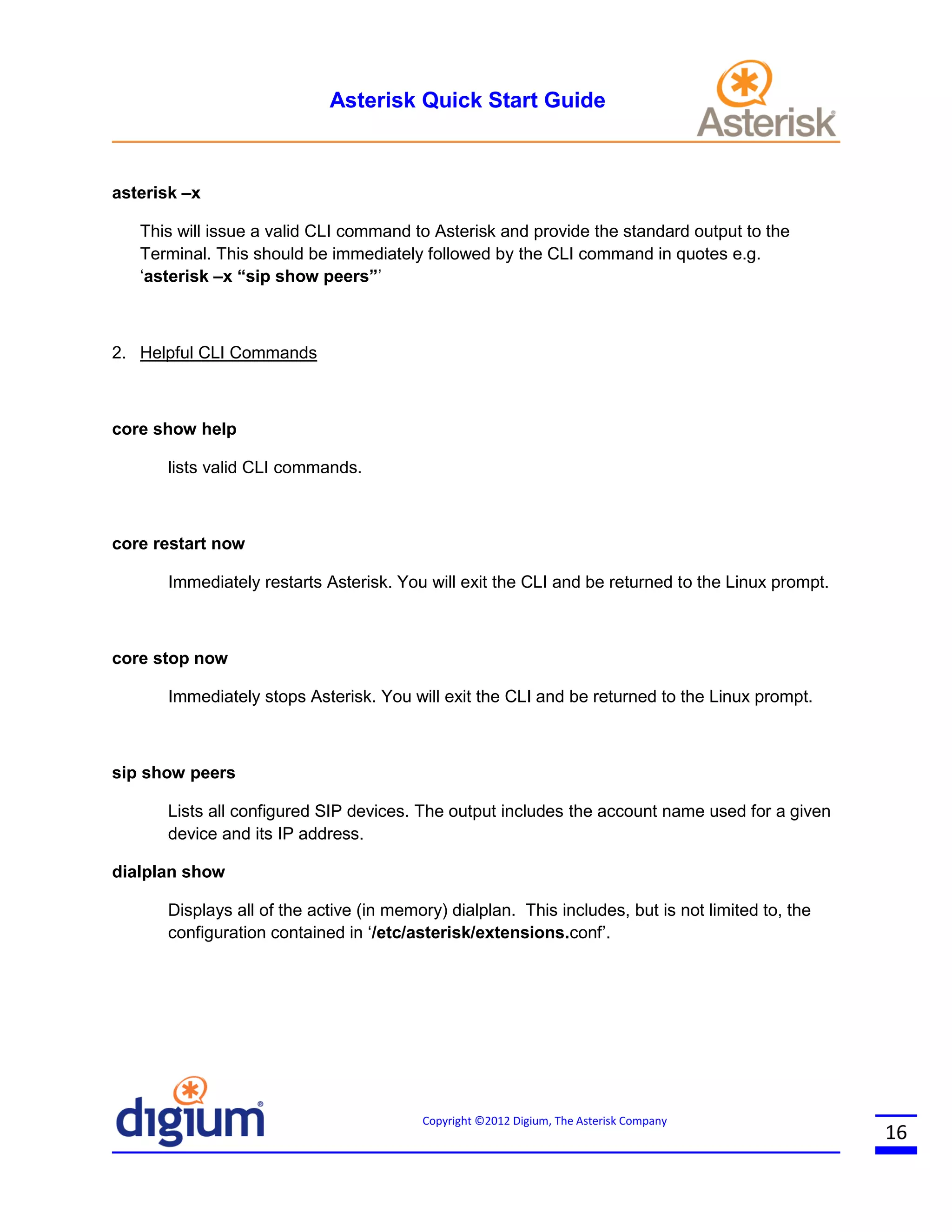 Asterisk quick start Guide | PDF