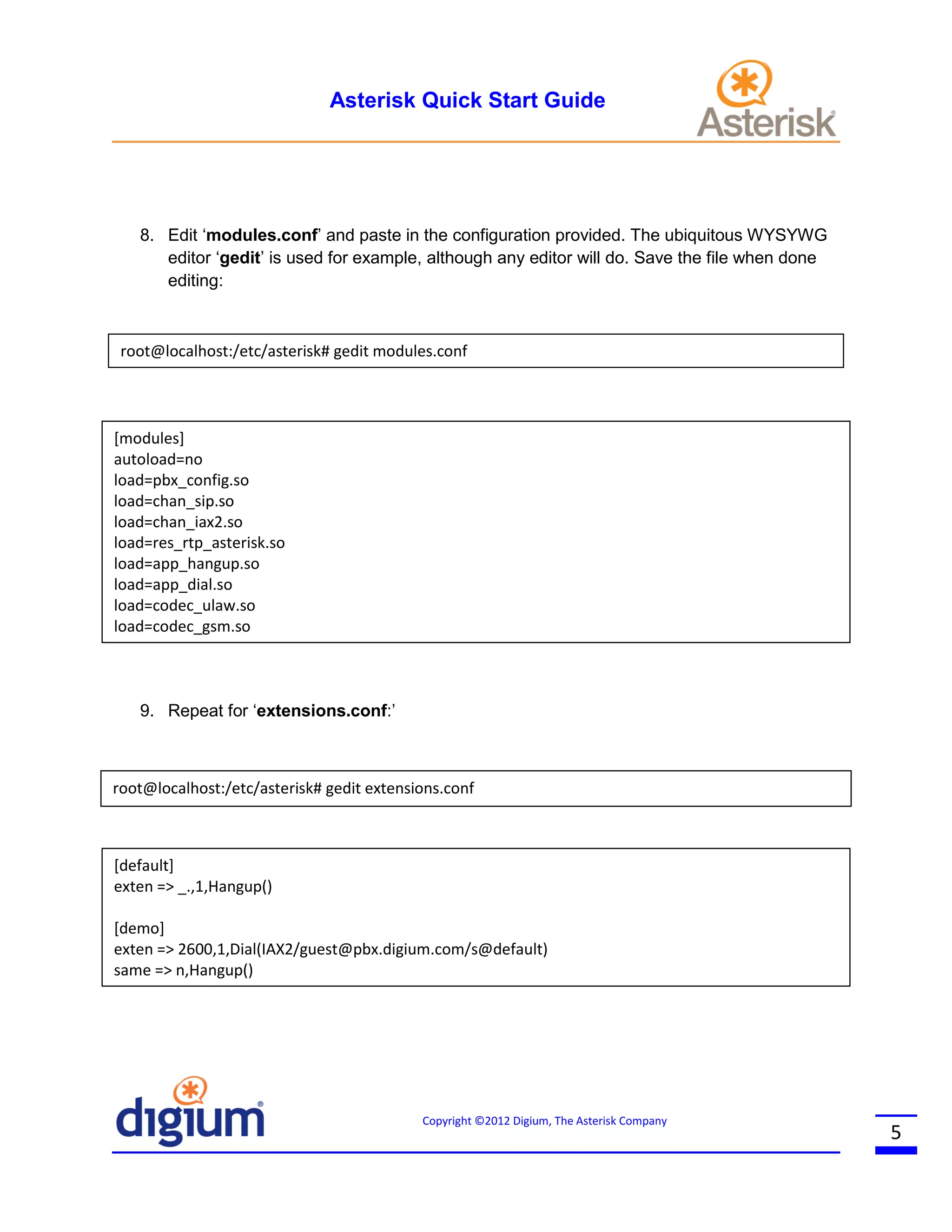 Asterisk quick start Guide | PDF