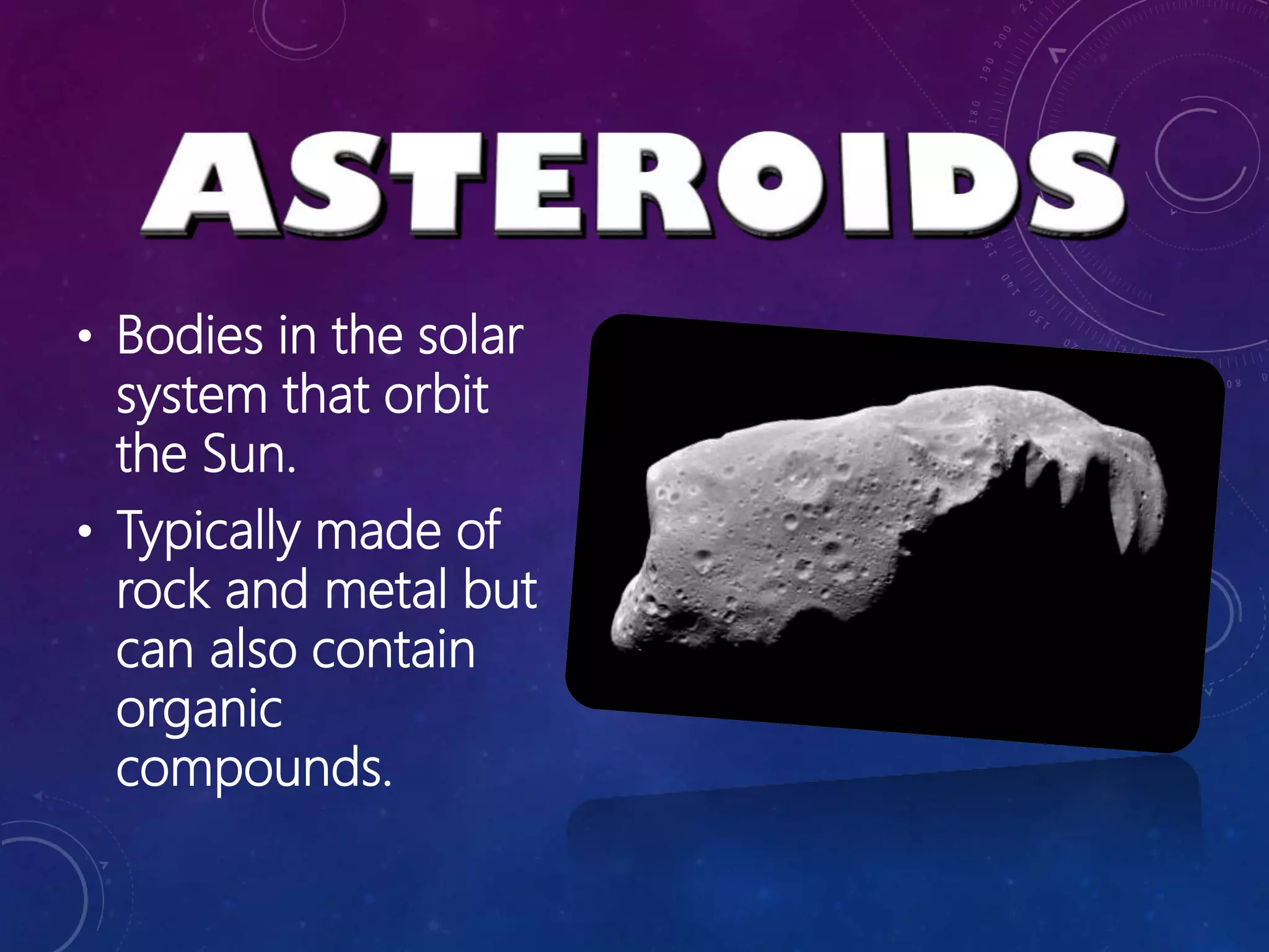 Asteroids comets and meteoroids whats the difference power point | PPT