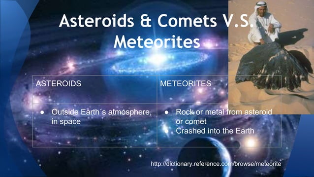 Asteroids, meteorites, and comets activity key | PPT