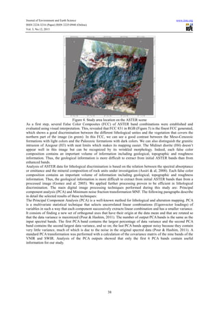 Aster vnir & swir band enhancement for lithological mapping a case ...