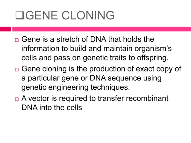 RECOMBINANT DNA TECHNOLOGY AND ITS APPLICATIONS IN PLANTS | PPT