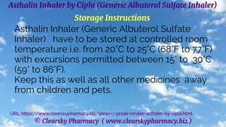Asthalin Inhaler by Cipla (Generic Albuterol Sulfate Inhaler) | PDF