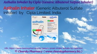 Asthalin Inhaler by Cipla (Generic Albuterol Sulfate Inhaler) | PDF