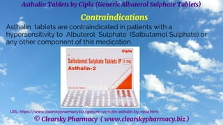 Asthalin Tablets by Cipla (Generic Albuterol Sulphate Tablets) | PDF ...