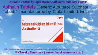 Asthalin Tablets by Cipla (Generic Albuterol Sulphate Tablets) | PDF ...