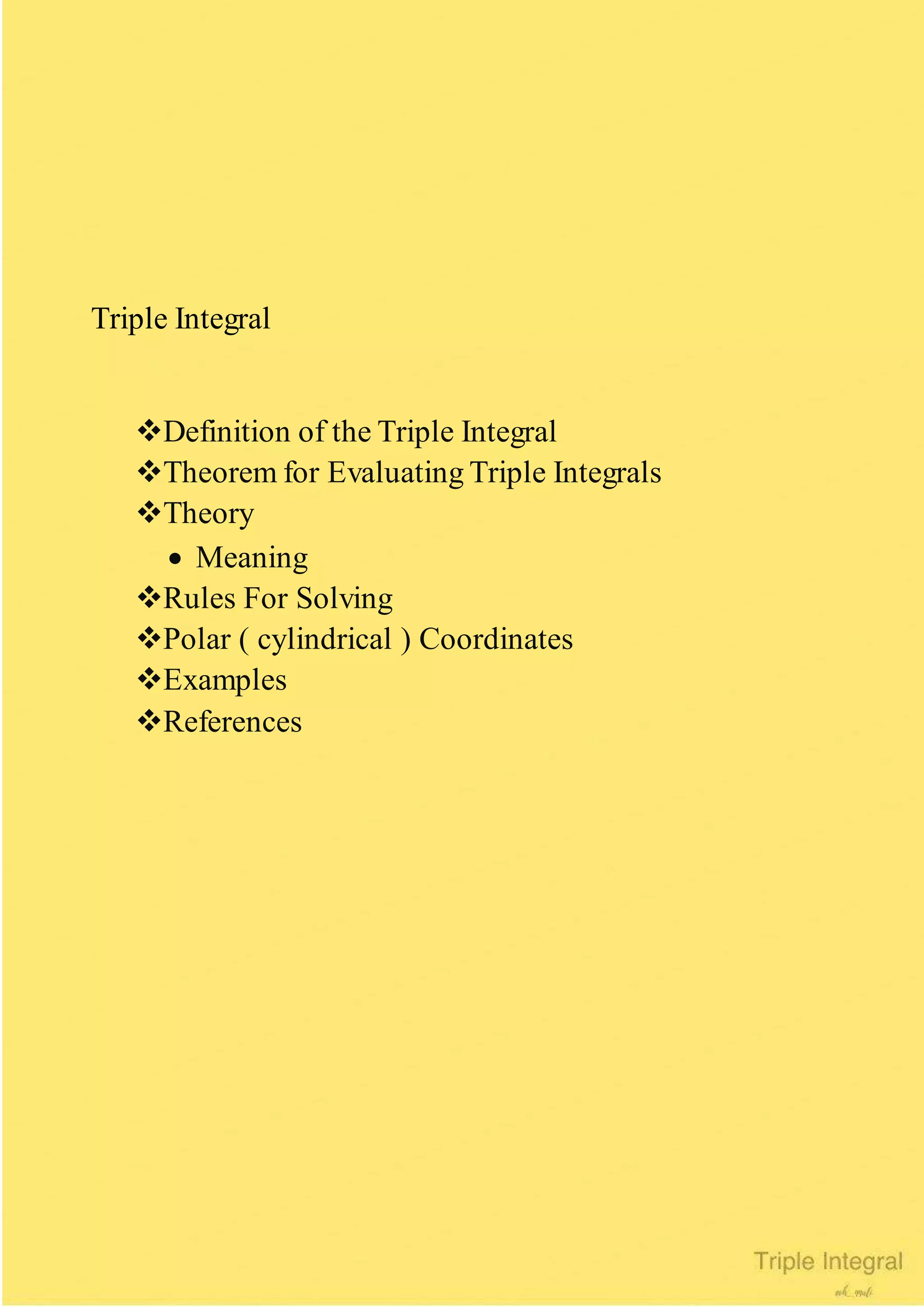 Triple Integral | DOCX