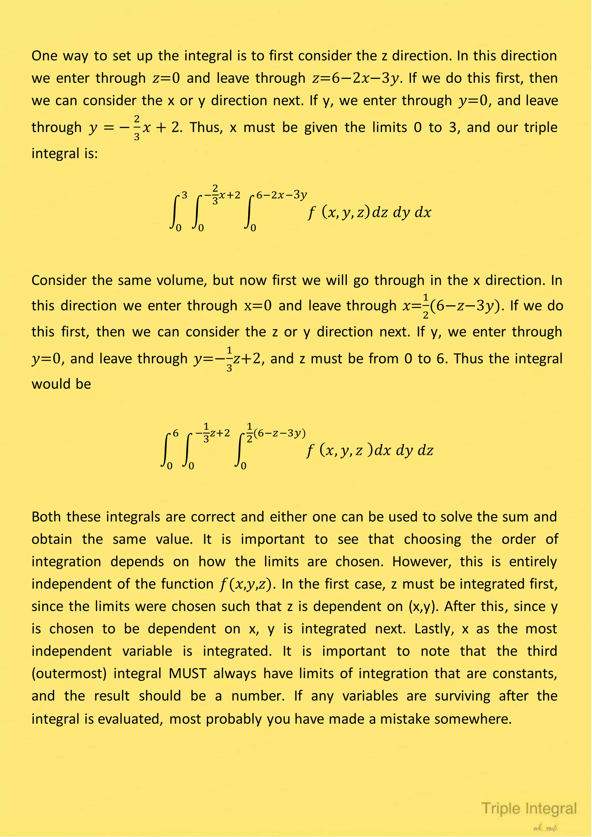 Triple Integral | DOCX