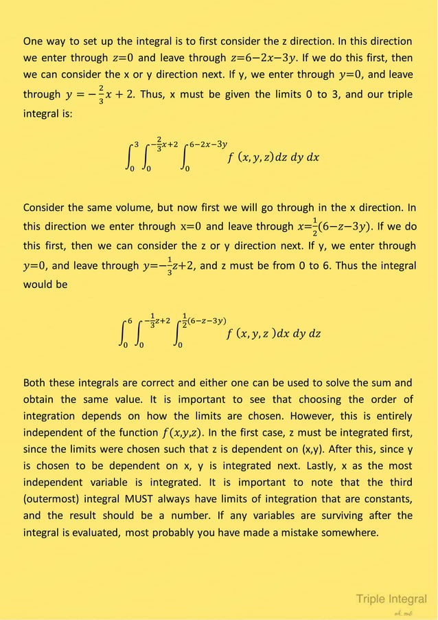 Triple Integral | DOCX