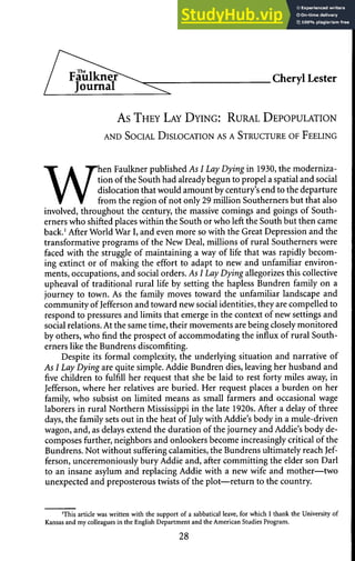 As They Lay Dying Rural Depopulation And Social Dislocation As A ...