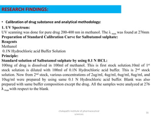 CHRONO THERAPEUTIC DRUG DELIVERY SYSTEM OF SALBUTAMOL SULPHATE FOR THE ...