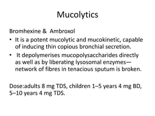 Cough & Asthma; Pharmacotherapy | PPTX