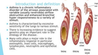 Asthma, introduction, definition, causes, pathophysiology ...