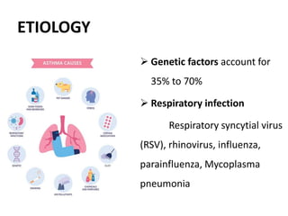 ASTHMA etiology, risk factors, pathophysiology and it's management | PPTX