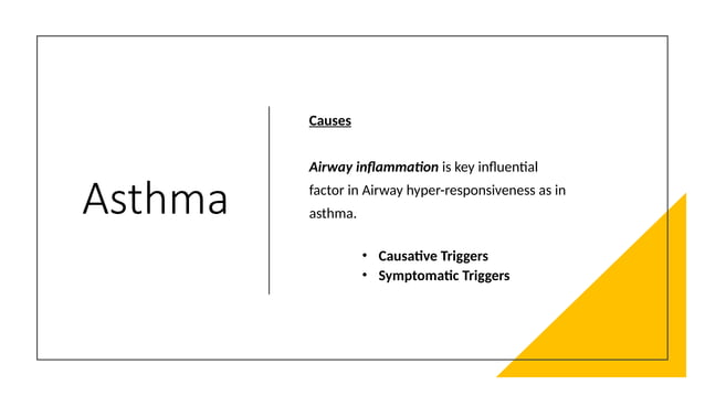 Asthma, definition, causes, pathophysiology and symptoms | PPT