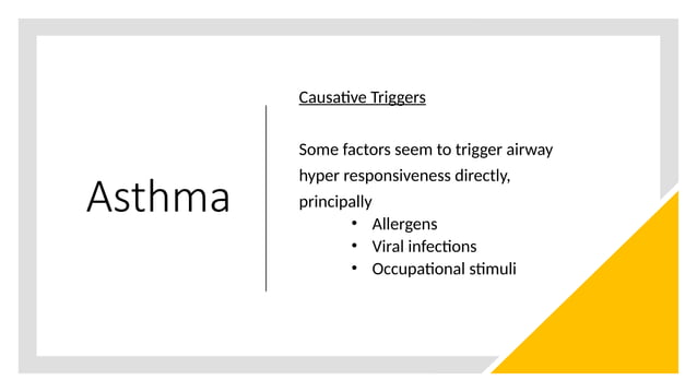 Asthma, definition, causes, pathophysiology and symptoms | PPT
