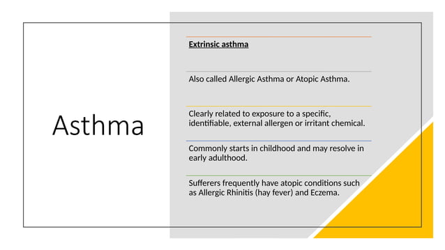 Asthma, definition, causes, pathophysiology and symptoms | PPT