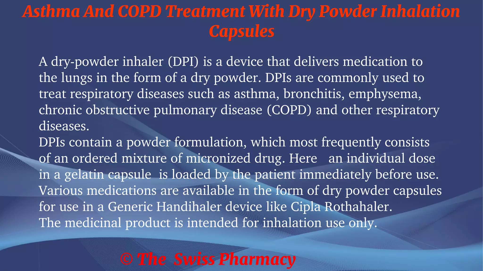 Asthma And COPD Treatment With Dry Powder Inhalation Capsules | PDF