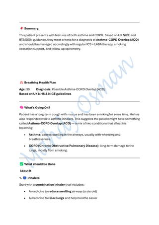 Asthma-COPD Overlap (ACO), With a real case | PDF