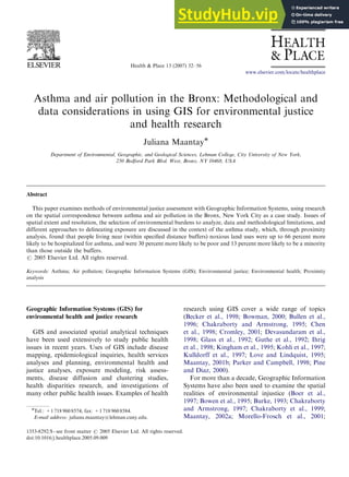 Asthma And Air Pollution In The Bronx Methodological And Data ...