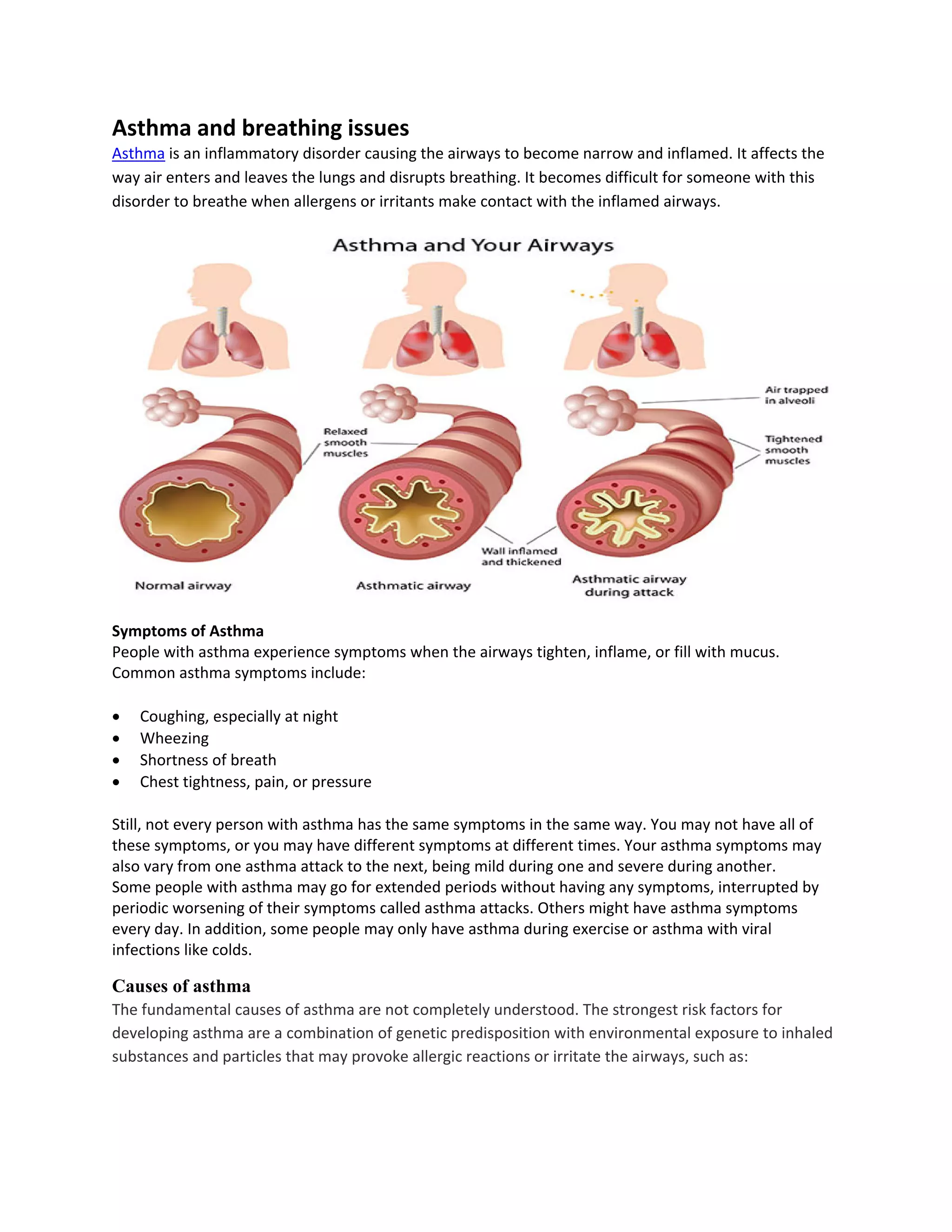 Asthma Symptoms, Causes & Breathing Issues Explained | PDF
