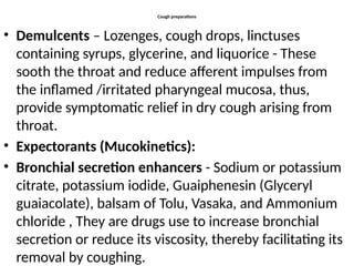 Asthma and Cough, PHARMACOLOGY OF DISEASE AFFECTING THE RESPIRATORY ...