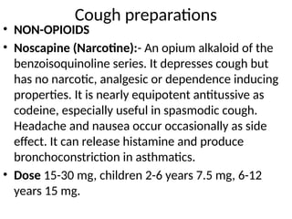 Asthma and Cough, PHARMACOLOGY OF DISEASE AFFECTING THE RESPIRATORY ...