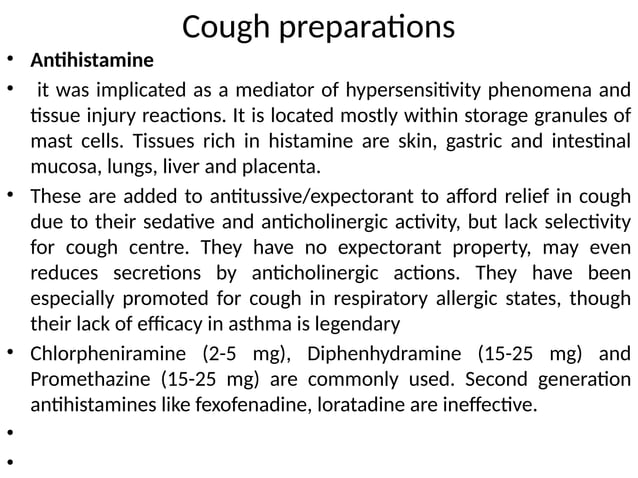 Asthma and Cough, PHARMACOLOGY OF DISEASE AFFECTING THE RESPIRATORY ...