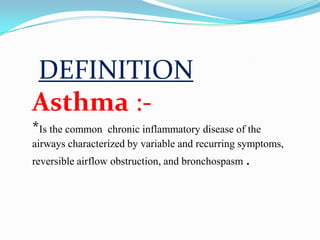 Asthma and nursing managements | PPTX
