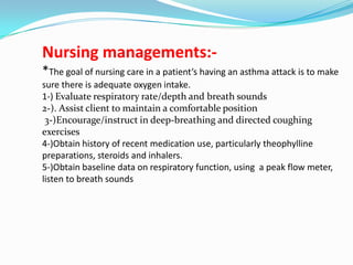 Asthma and nursing managements | PPTX