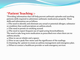 Asthma and nursing managements | PPTX