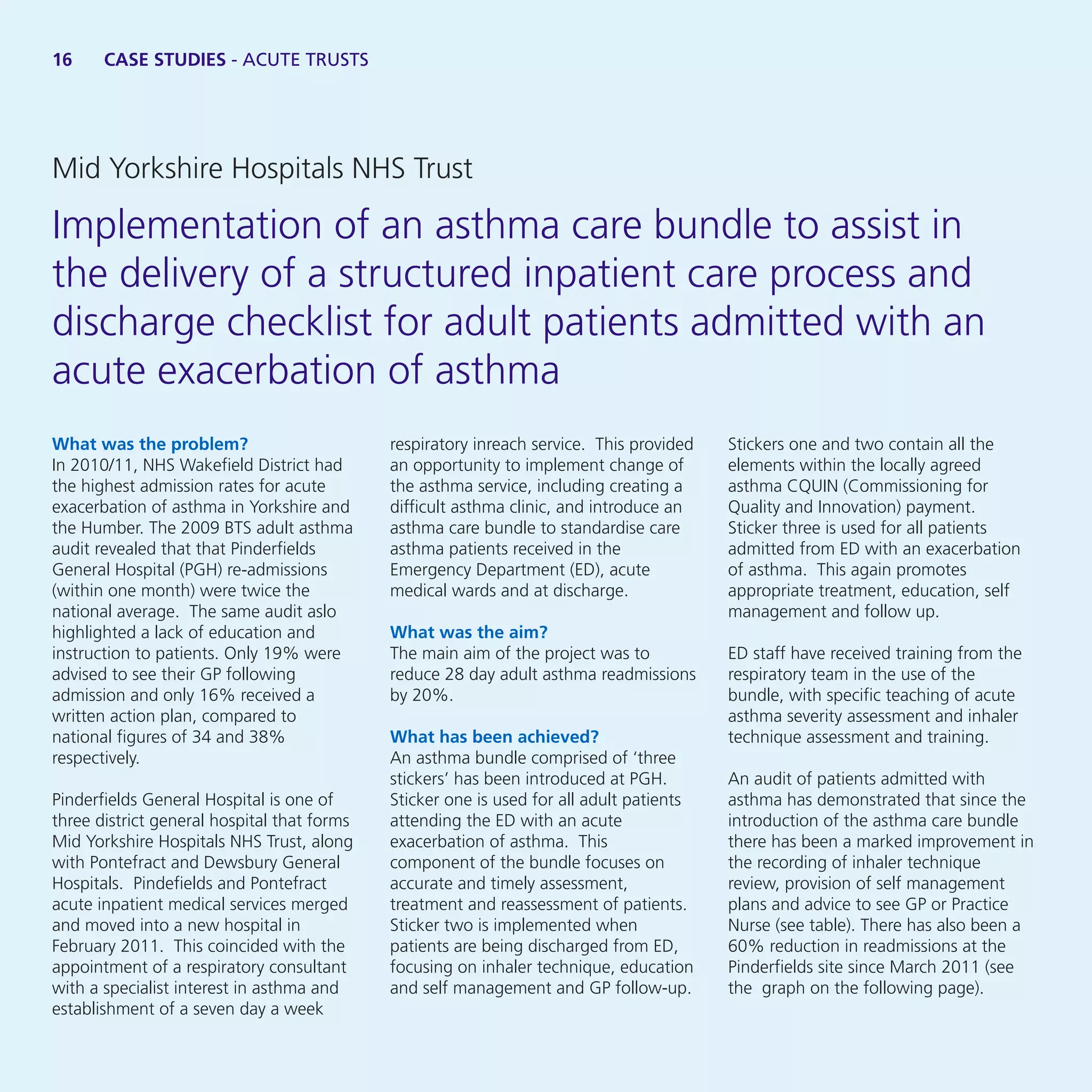 Improving adult asthma care: testing the case for change | PDF | Lung ...