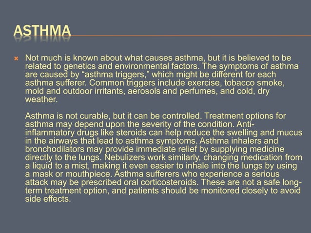 Asthma Causes, Symptoms, and Treatments | PPT Asthma Causes, Symptoms, and Treatments | PPT