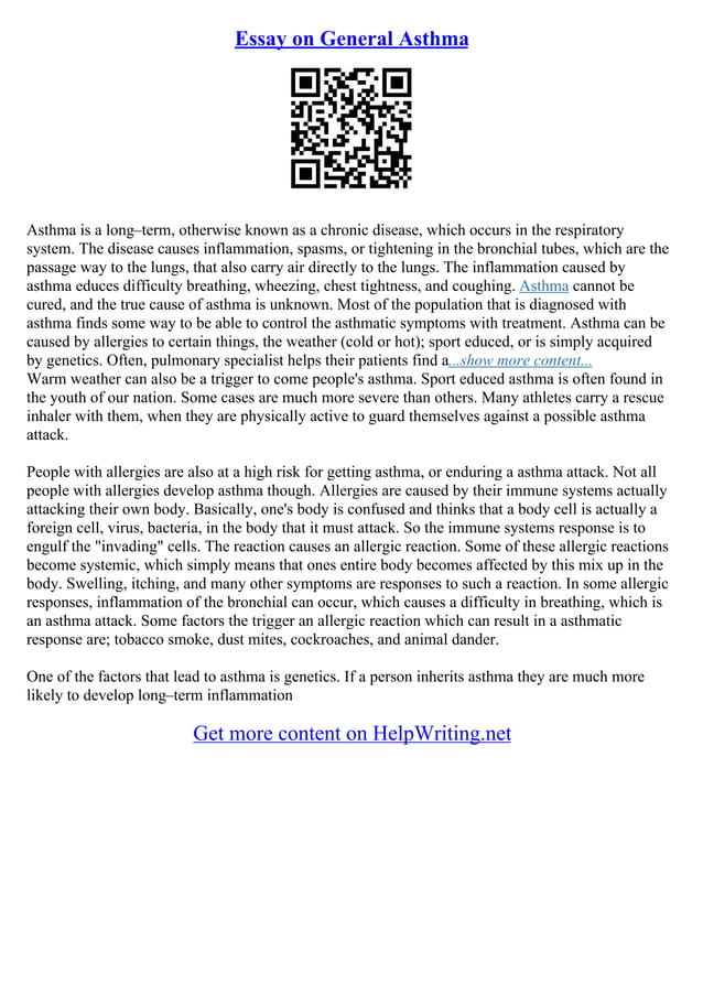 Asthma Essay | PDF