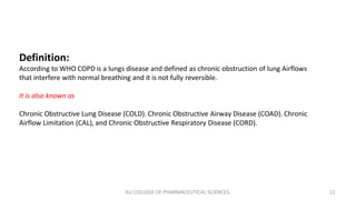 Pharmacotherapeutics of Asthma and COPD | PPTX